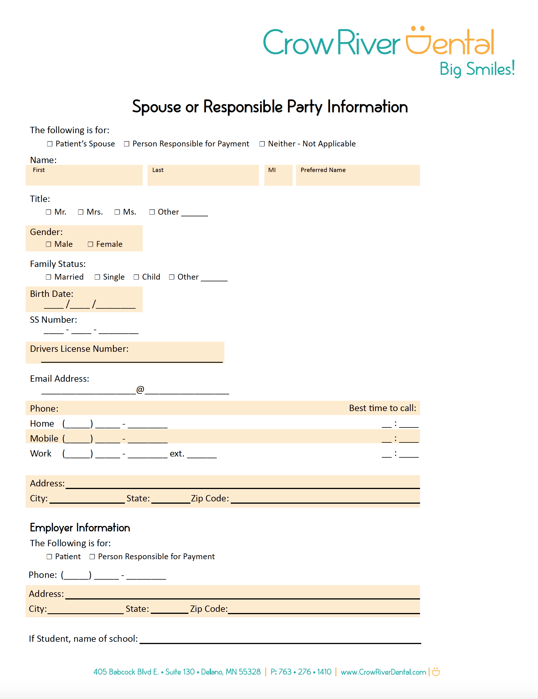 Patient Forms | Crow River Dental